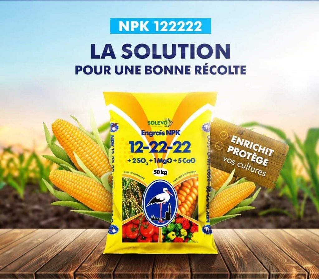 Engrais granulé NPK 12-22-22 1 kg – Cultures maraichères, riz, maïs ...