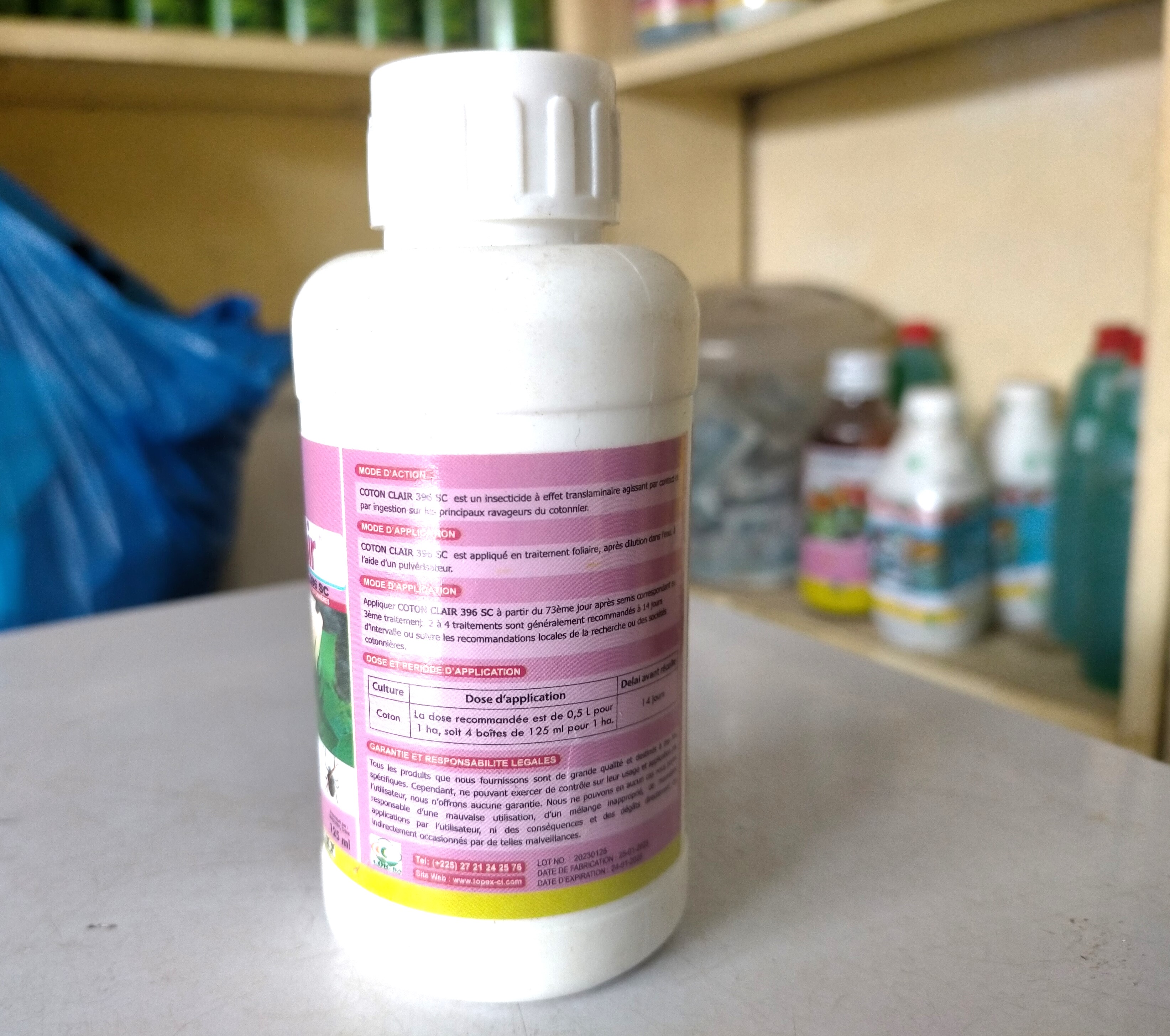 Insecticide liquide COTON CLAIR 396 SC 125 ml – TmBusiness