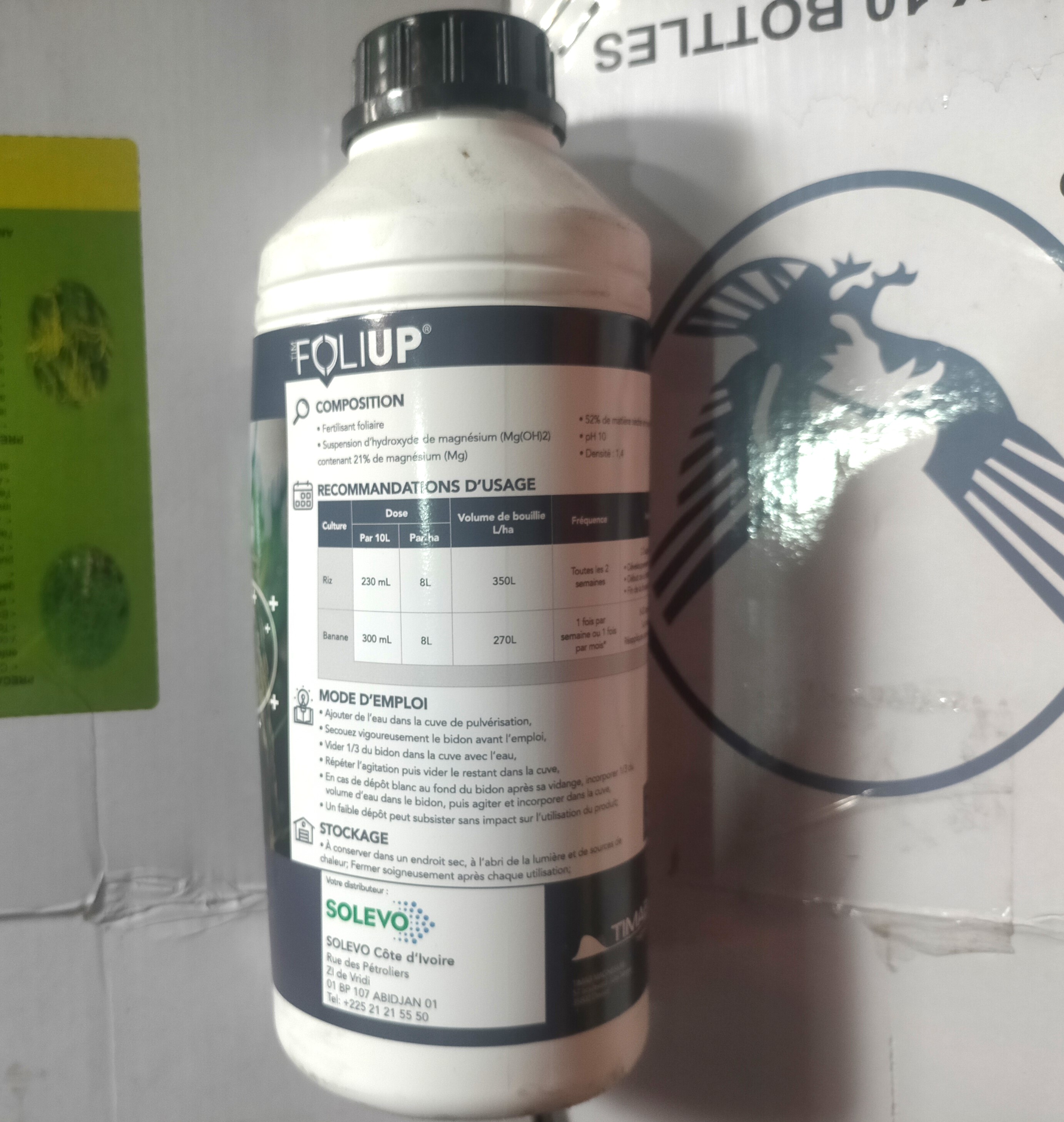 Fertilisant foliaire FOLIUP 1 litre – Banane, riz – TmBusiness