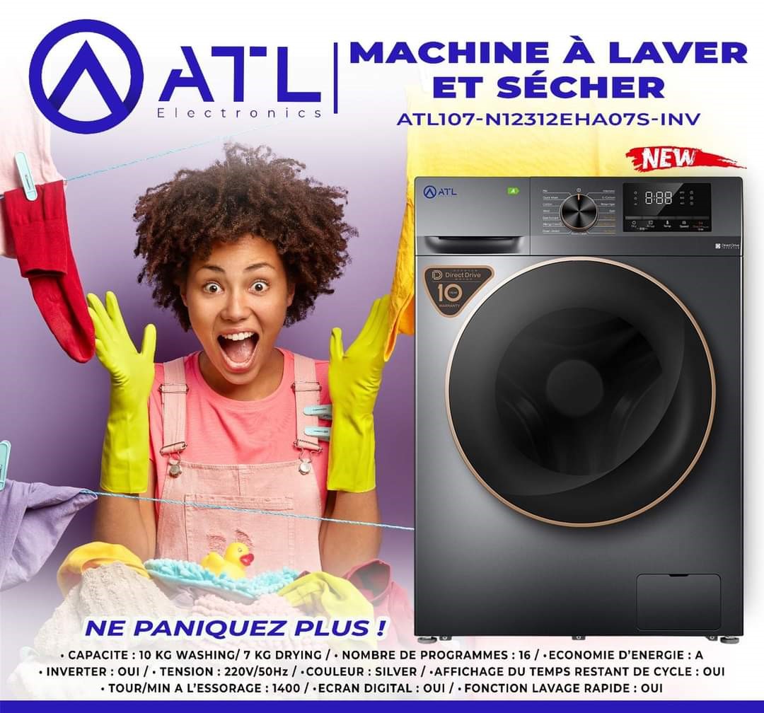 ATL Machine à laver et à sécher 17 kg ATL107-N12312EHA07S-INV A Ecran ...