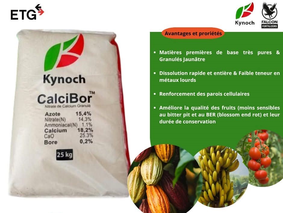 Engrais granulé CALCIBOR 15,4% N 25 kg – Toutes les cultures – TmBusiness